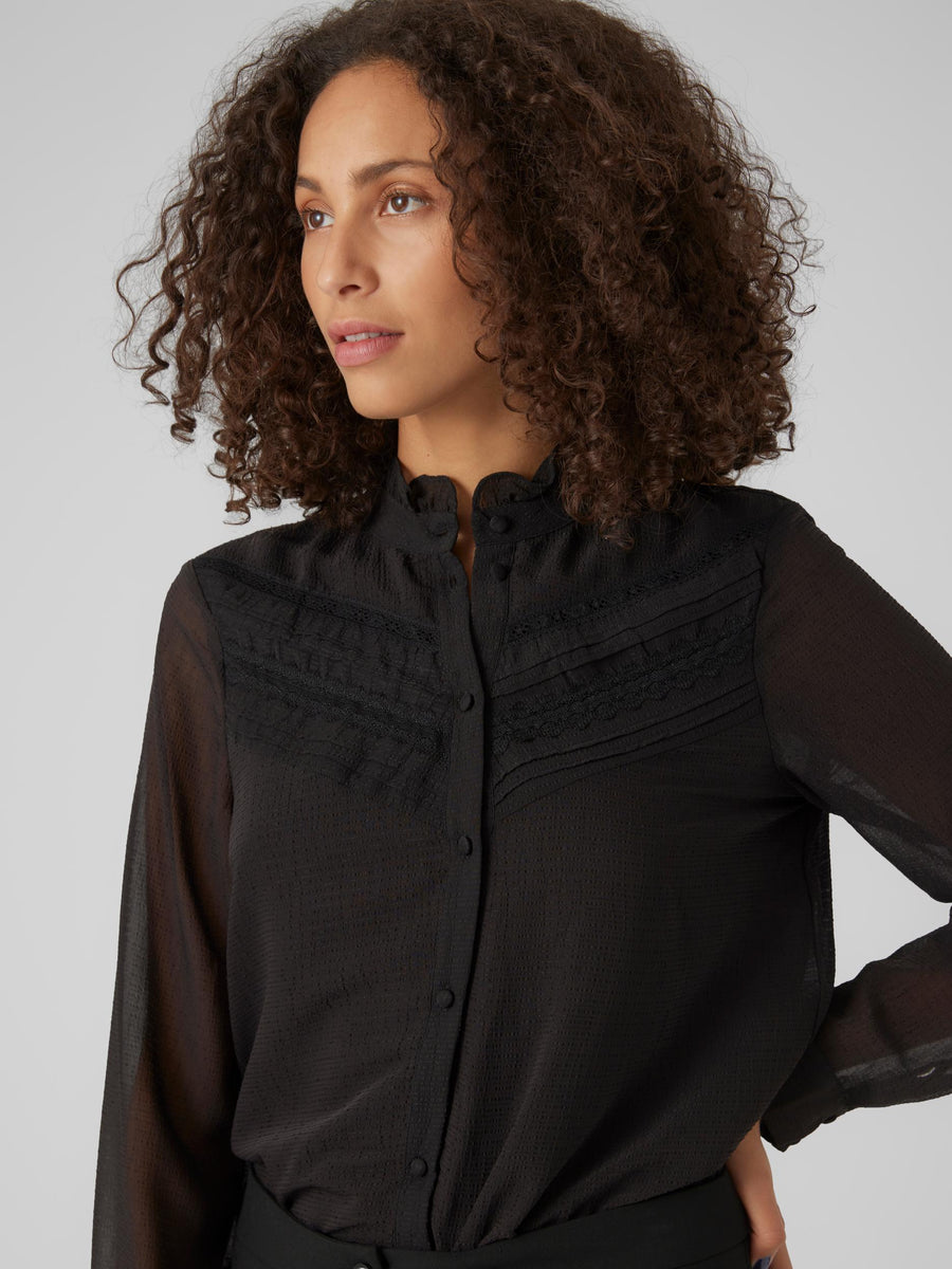 Vero Moda Nala LS Shirt - Black – Minsky London Ltd