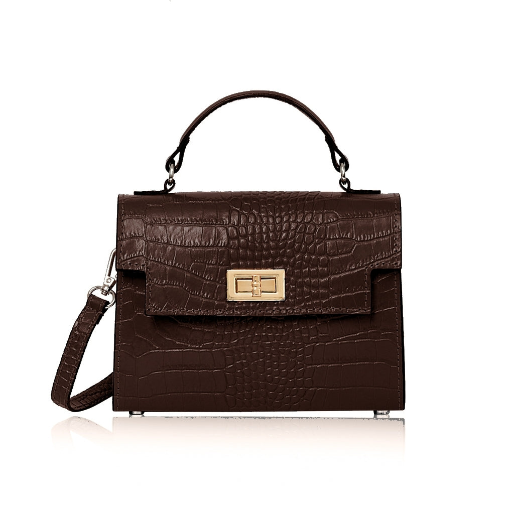 The Jackie Bag - Croc Chocolate – Minsky London Ltd
